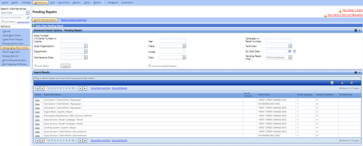 Pending Repairs Tab